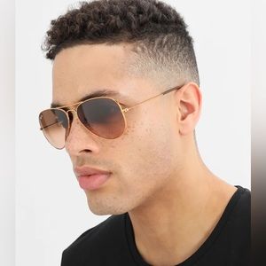 Ray-Ban | Accessories | Like New Brown Gradient Ray Ban Aviator ...